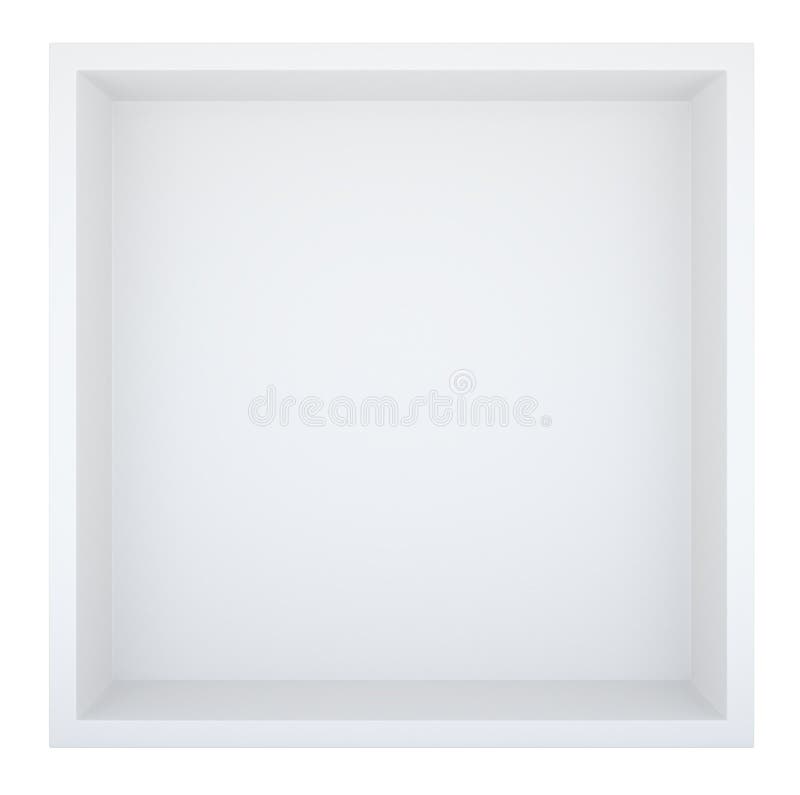 Empty Clean Isolated White Bookshelf or Box Stock Illustration ...