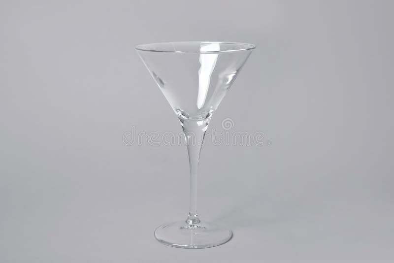 Empty Clean Martini Glass on Grey Background Stock Photo - Image of ...