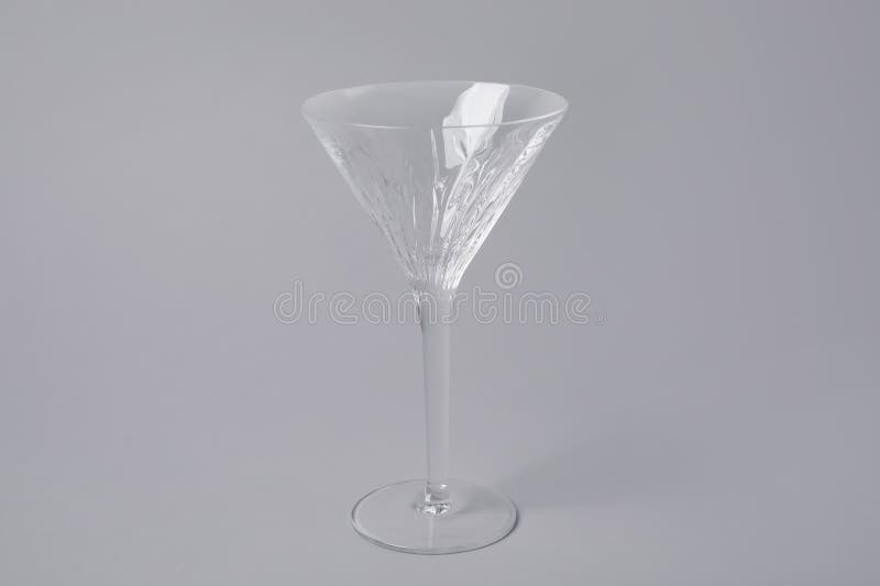Empty Clean Martini Glass on Grey Background Stock Photo - Image of ...