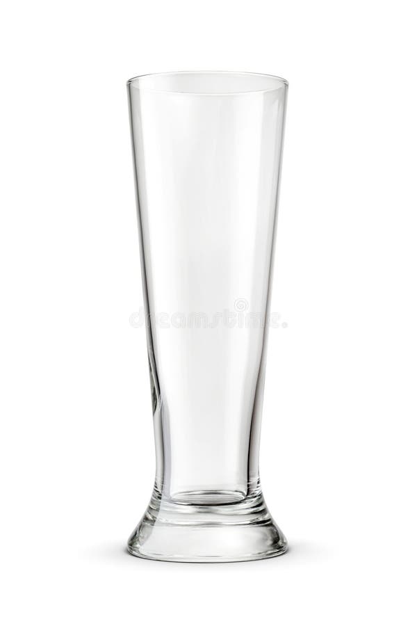 Empty Clean Pilsner Glass for Beer Isolated on White Stock Photo ...