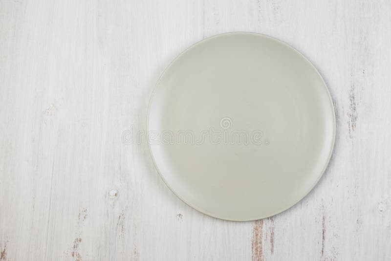 Empty clean plate on table stock photo. Image of metal - 40193458