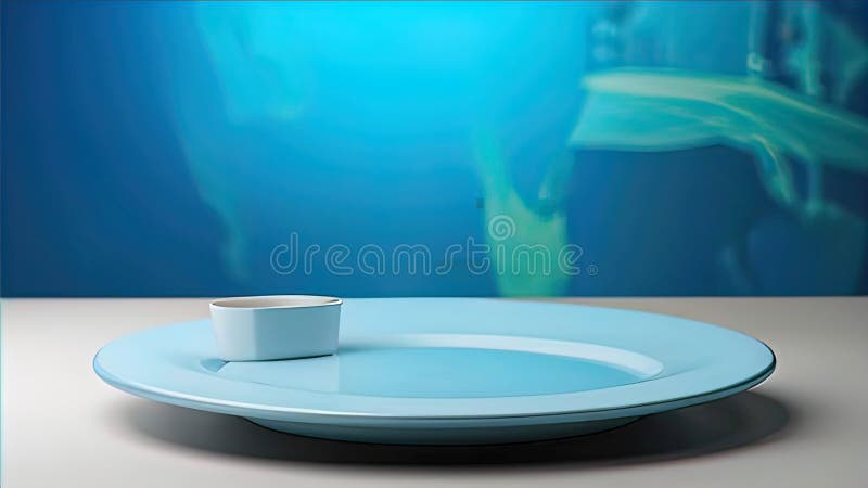 Empty Clean Plates in a Modern and Bright Kitchen Stock Illustration ...