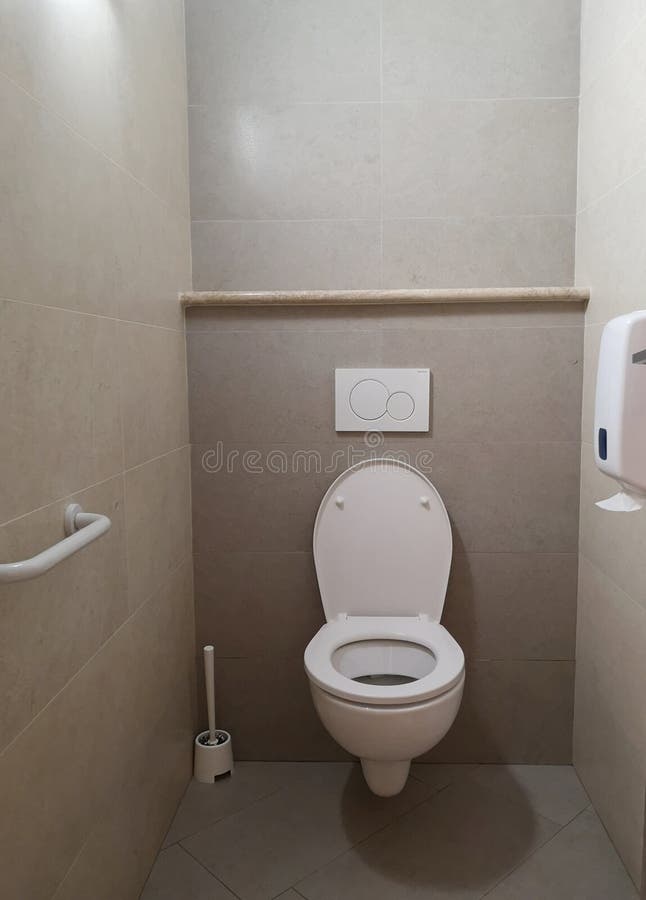 Empty and Clean Public Toilet Stock Photo - Image of modern, bathroom ...