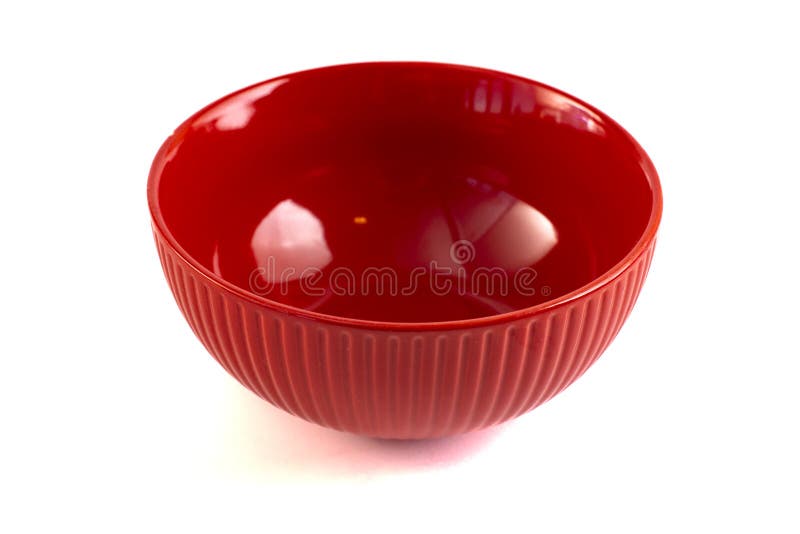 Empty and Clean Red Bowl on a White Background Stock Photo - Image of ...