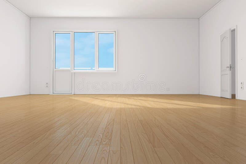 Empty Clean Room in Apartment Stock Illustration - Illustration of ...