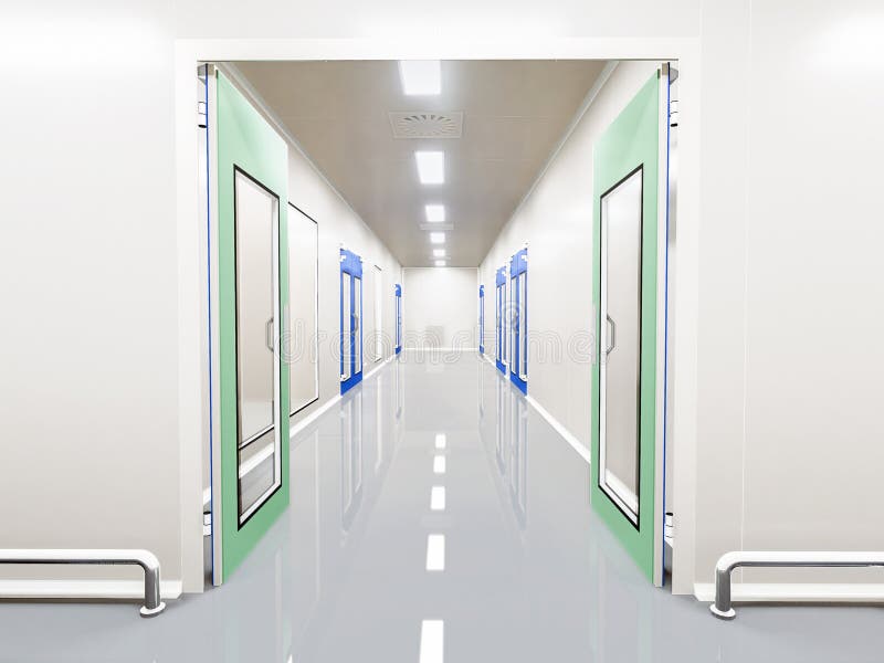 Empty Clean Room Corridor Pharmaceutical Plant Stock Illustration ...