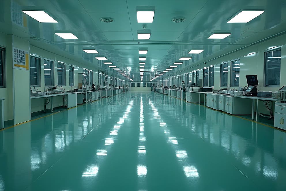 Cleanroom Manufacturing Facility Stock Illustration - Illustration of ...