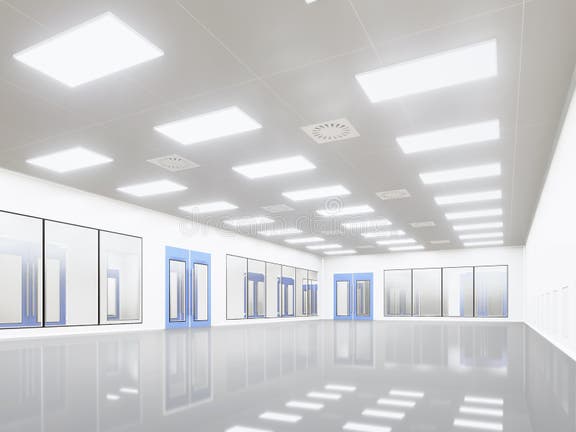 Empty Clean Room in Pharmaceutical Factory Stock Illustration ...