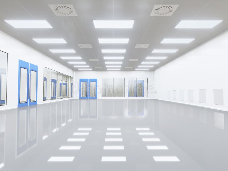 Empty Clean Room in Pharmaceutical Factory Stock Illustration ...
