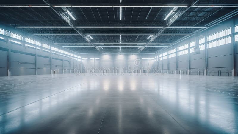 Empty and Clean Warehouse Interior in Logistic Center. Concept of ...
