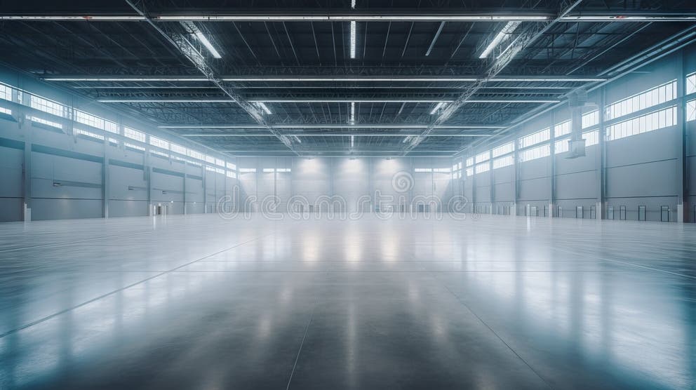 Empty and Clean Warehouse Interior in Logistic Center. Concept of ...
