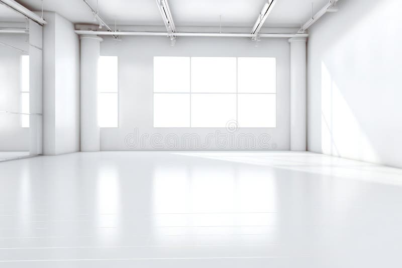 Empty Clean White Showcase Room or Studio Stock Illustration ...