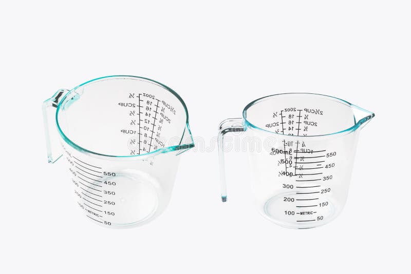 Empty Clear Color Plastic Graduated Measuring Cup or Measuring Jug on ...