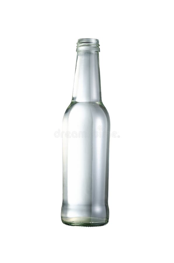 Empty Clear Glass Bottle Isolated on White Background Suitable for ...