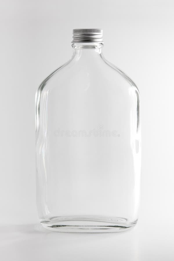 Empty Clear Glass Bottle in White Background Stock Image - Image of ...