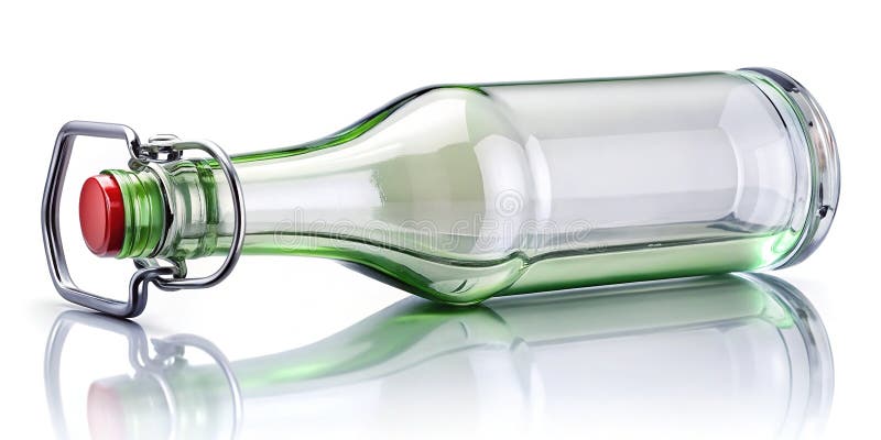 Empty Clear Glass SwingTop Bottle Mockup on White Background Versatile ...