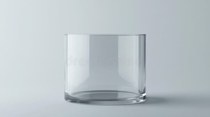 Empty Clear Glass Tumbler on White Background Stock Illustration ...