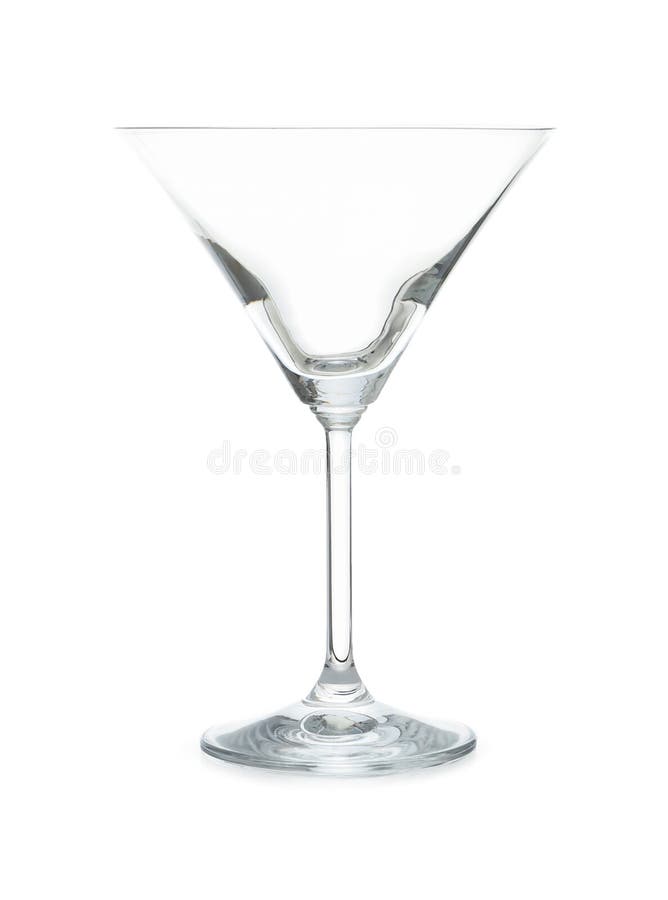 Empty Clear Martini Glass Isolated Stock Photo - Image of stemware ...