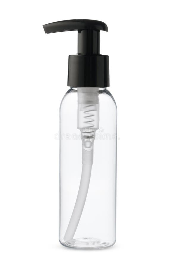 Empty Clear Plastic Bottle with Black Flip Top Cap Stock Image - Image ...