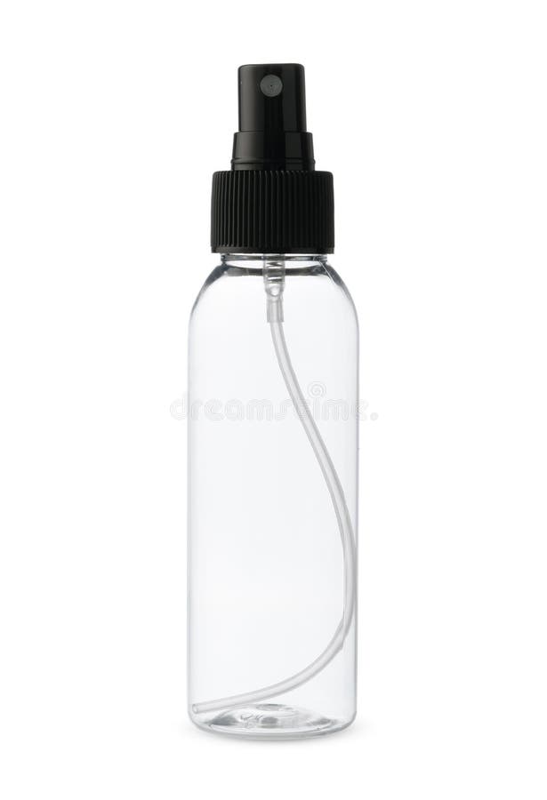 Empty Clear Plastic Bottle with Black Flip Top Cap Stock Image - Image ...