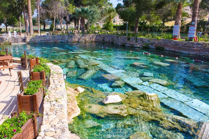Cleopatra`s Pool, Shooting Under Water. Ancient Pool of Hierapolis ...