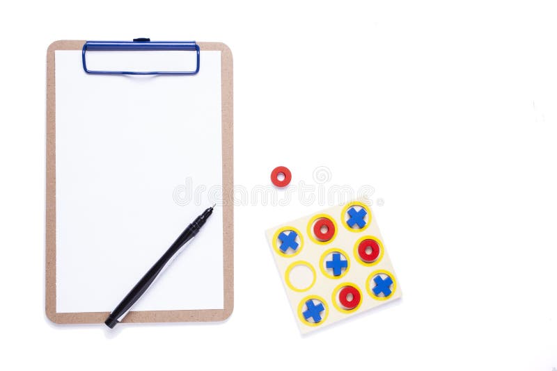 Empty Clipboard and Tic Tac Toe Strategy Game Stock Image - Image of ...