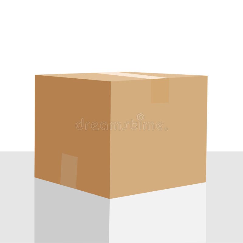 Empty Closed Box Mockup, Post Container for Goods Delivery and Storage ...