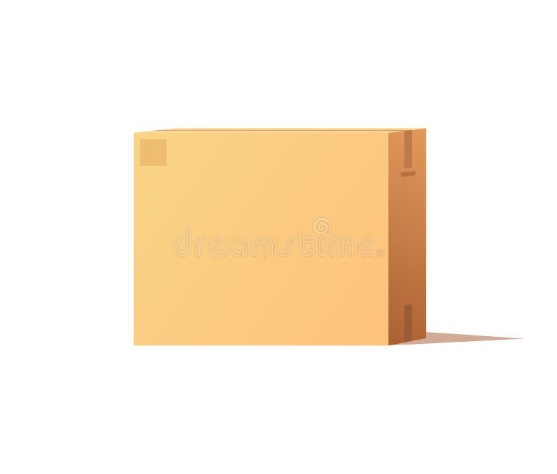 Empty Closed Box Mockup, Post Container for Goods Stock Vector ...