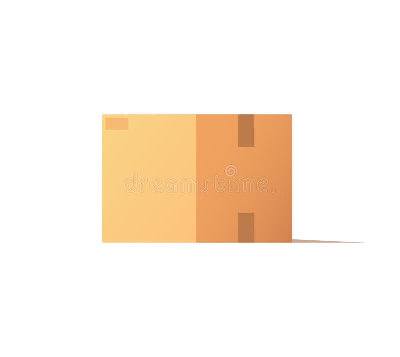 Empty Closed Box Mockup, Post Container for Goods Stock Vector ...