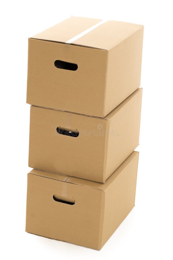 Empty and Closed Boxes on the White Background Stock Photo - Image of ...