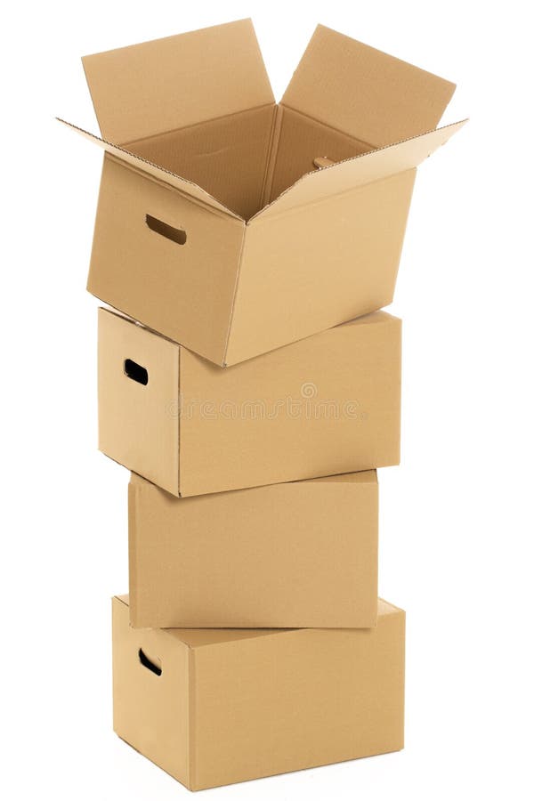Empty and Closed Boxes on the White Background Stock Photo - Image of ...