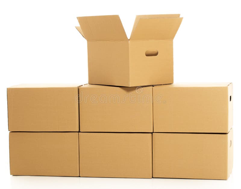 Empty and Closed Boxes on the White Background Stock Photo - Image of ...