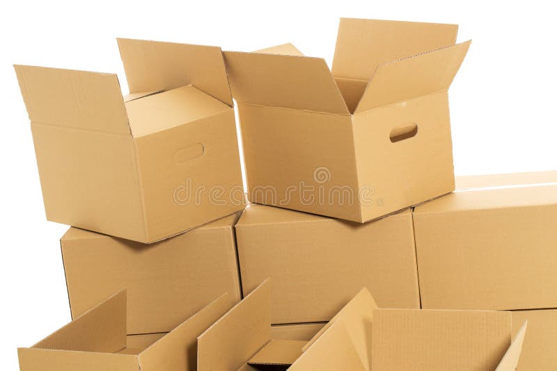 Empty and Closed Boxes on the White Background Stock Image - Image of ...