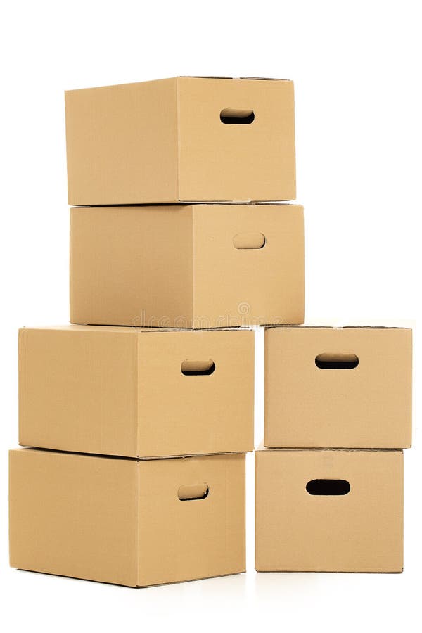 Empty and Closed Boxes on the White Background Stock Image - Image of ...