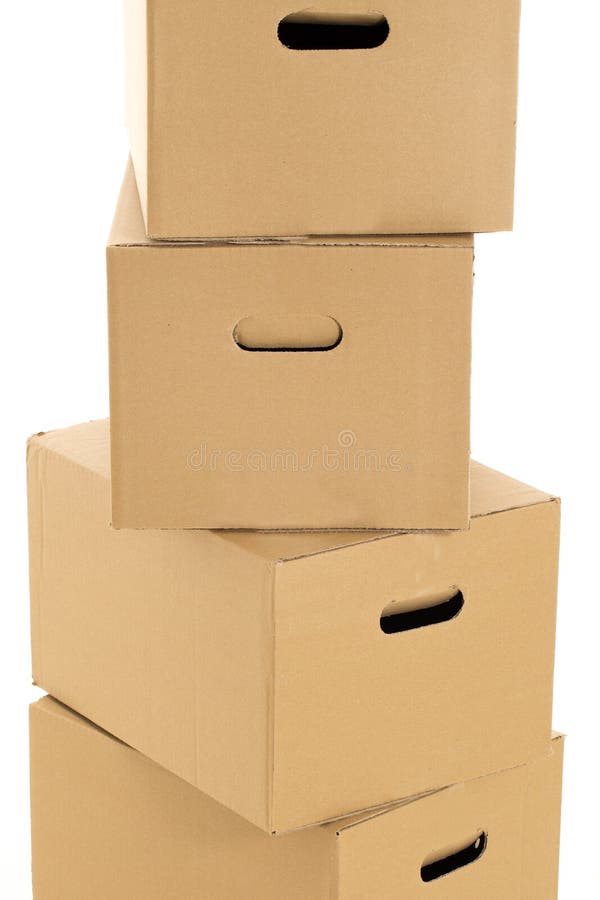 Empty and Closed Boxes on the White Background Stock Photo - Image of ...
