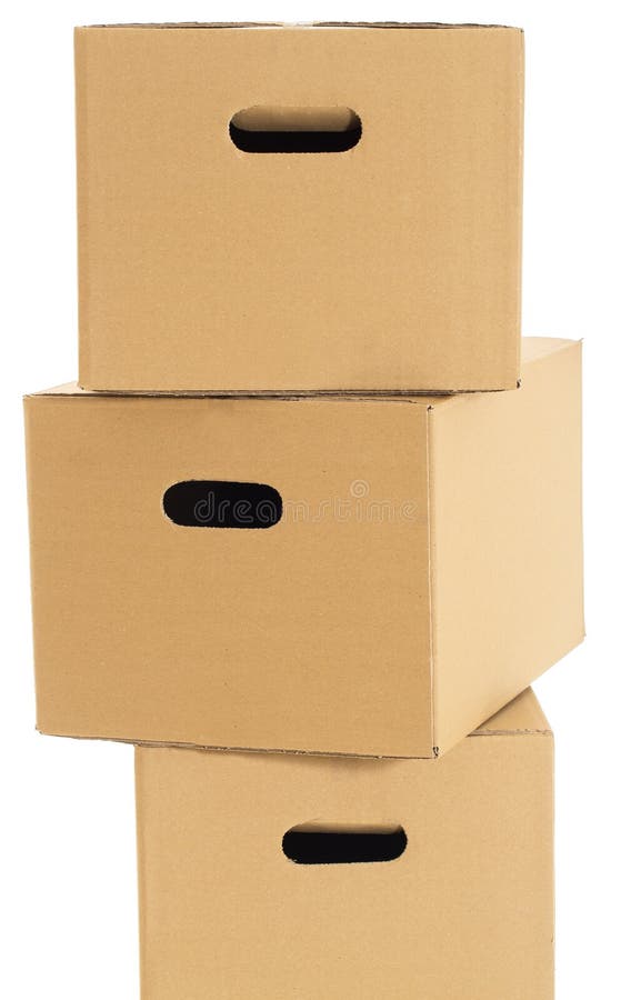 Empty and Closed Boxes on the White Background Stock Image - Image of ...