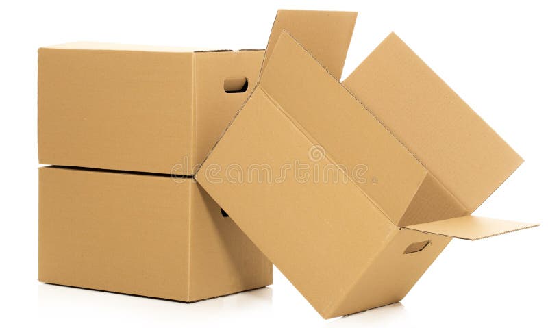 Empty and Closed Boxes on the White Background Stock Photo - Image of ...