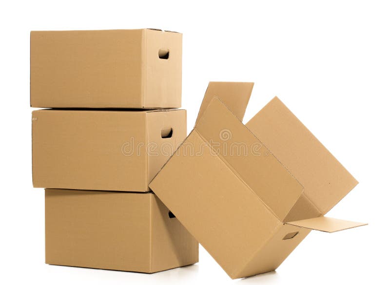 Empty and Closed Boxes on the White Background Stock Photo - Image of ...