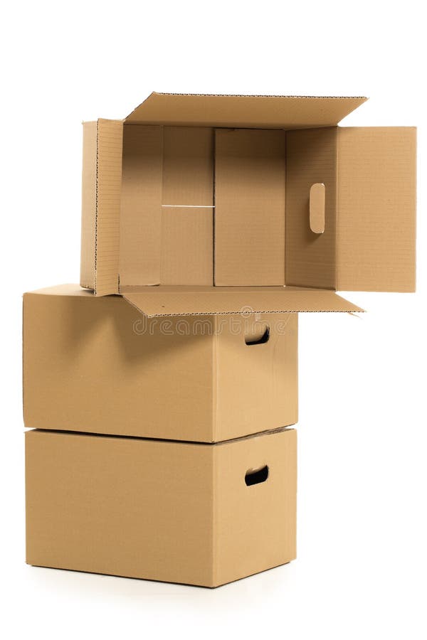 Empty and Closed Boxes on the White Background Stock Photo - Image of ...