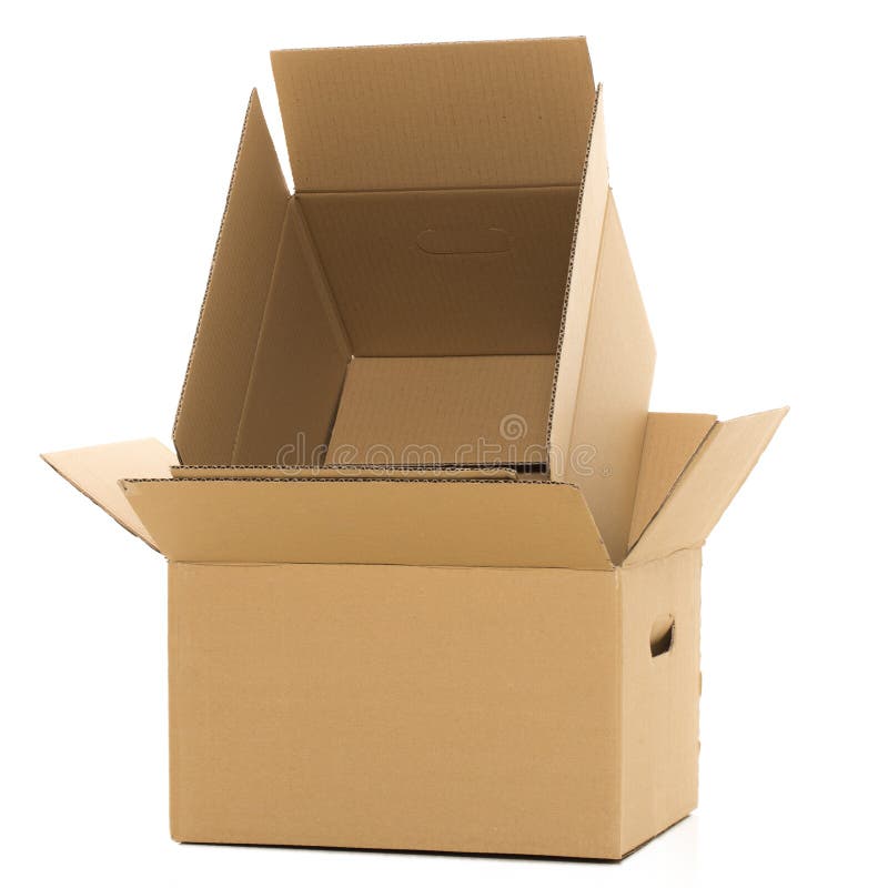 Empty and Closed Boxes on the White Background Stock Image - Image of ...