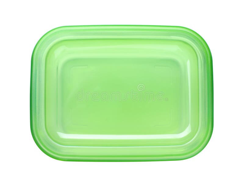 Empty Closed Container for Food Isolated on White, Top View Stock Photo ...