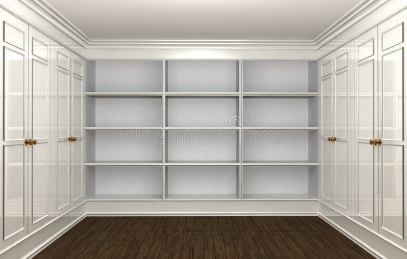 Empty White Closet Or Cupboard Stock Illustration - Illustration of ...