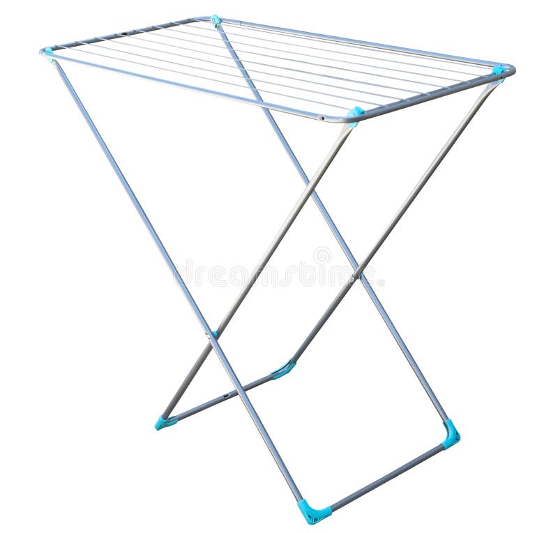Empty Cloth Drying Rack Isolated on White Stock Image - Image of home ...