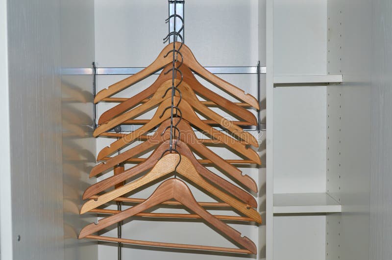 Empty cloth hangers stock photo. Image of arrangement - 174758734
