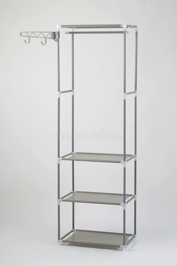 Empty Cloth Rack Isolated on White Stock Photo - Image of fashion ...
