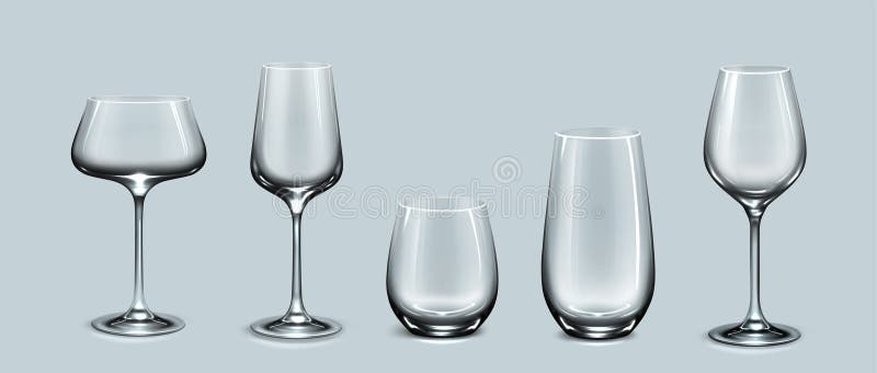 Empty Cocktail Drink Glass Transparent Vector Stock Illustration ...
