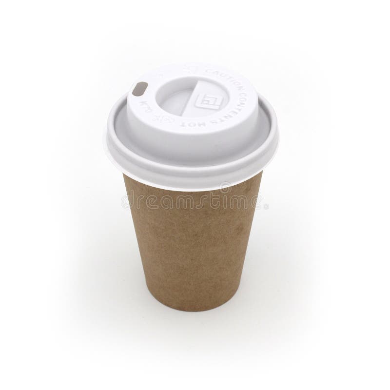 Empty Coffe Cup Cofee To Go Recycled Paper White Background Stock Photo ...
