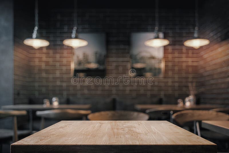 Empty Coffe Table at Night Over Defocused Background Stock Image ...