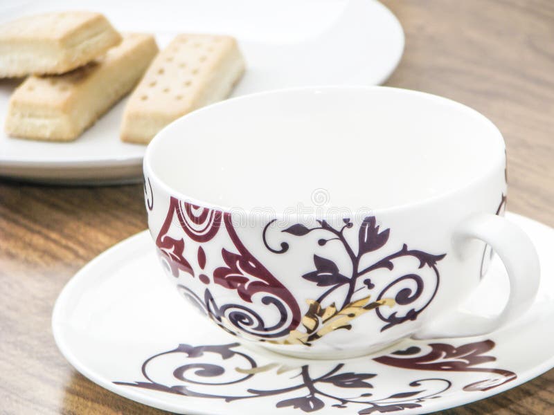 Empty Coffee Cup and Biscuits Stock Photo - Image of sugar, lunch: 39344784