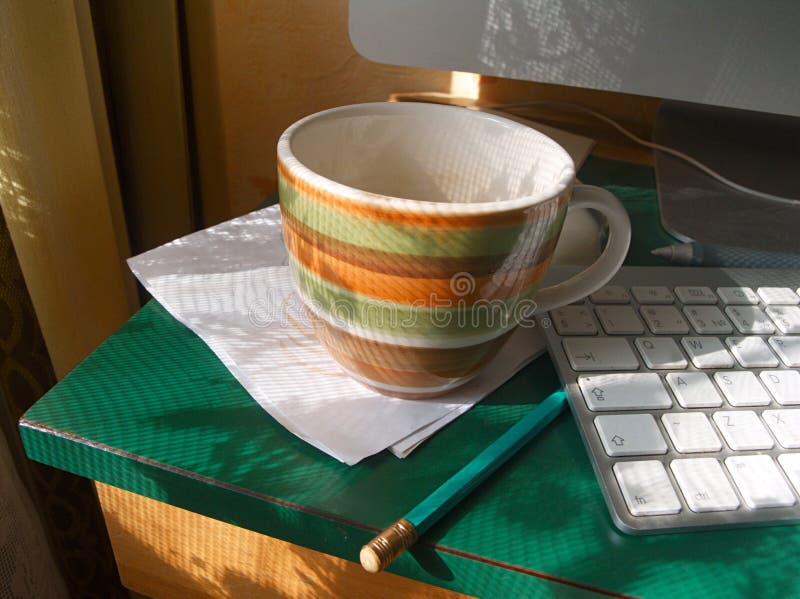 Breakfast Near Computer stock image. Image of life, break - 122340883